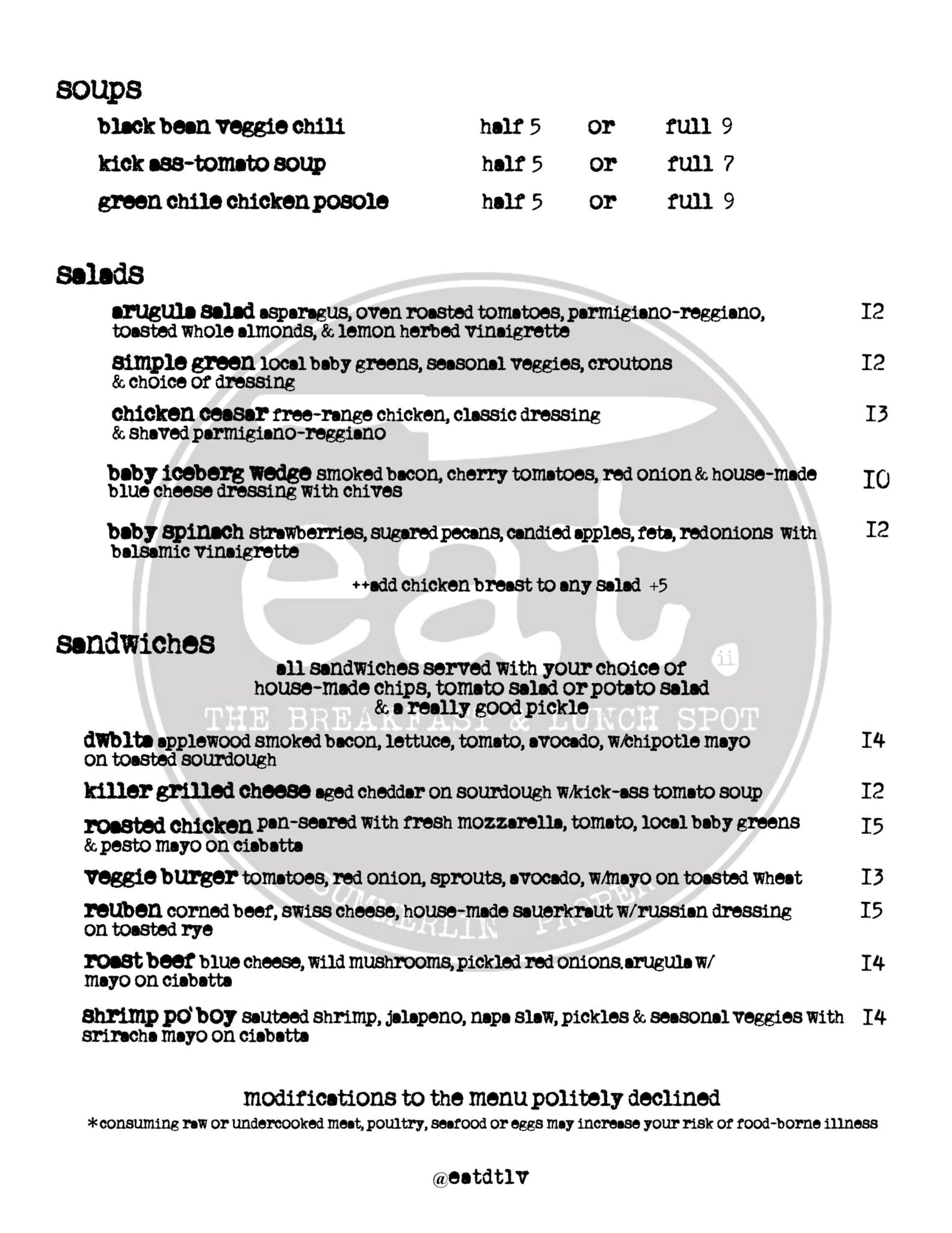 menu | eat downtown