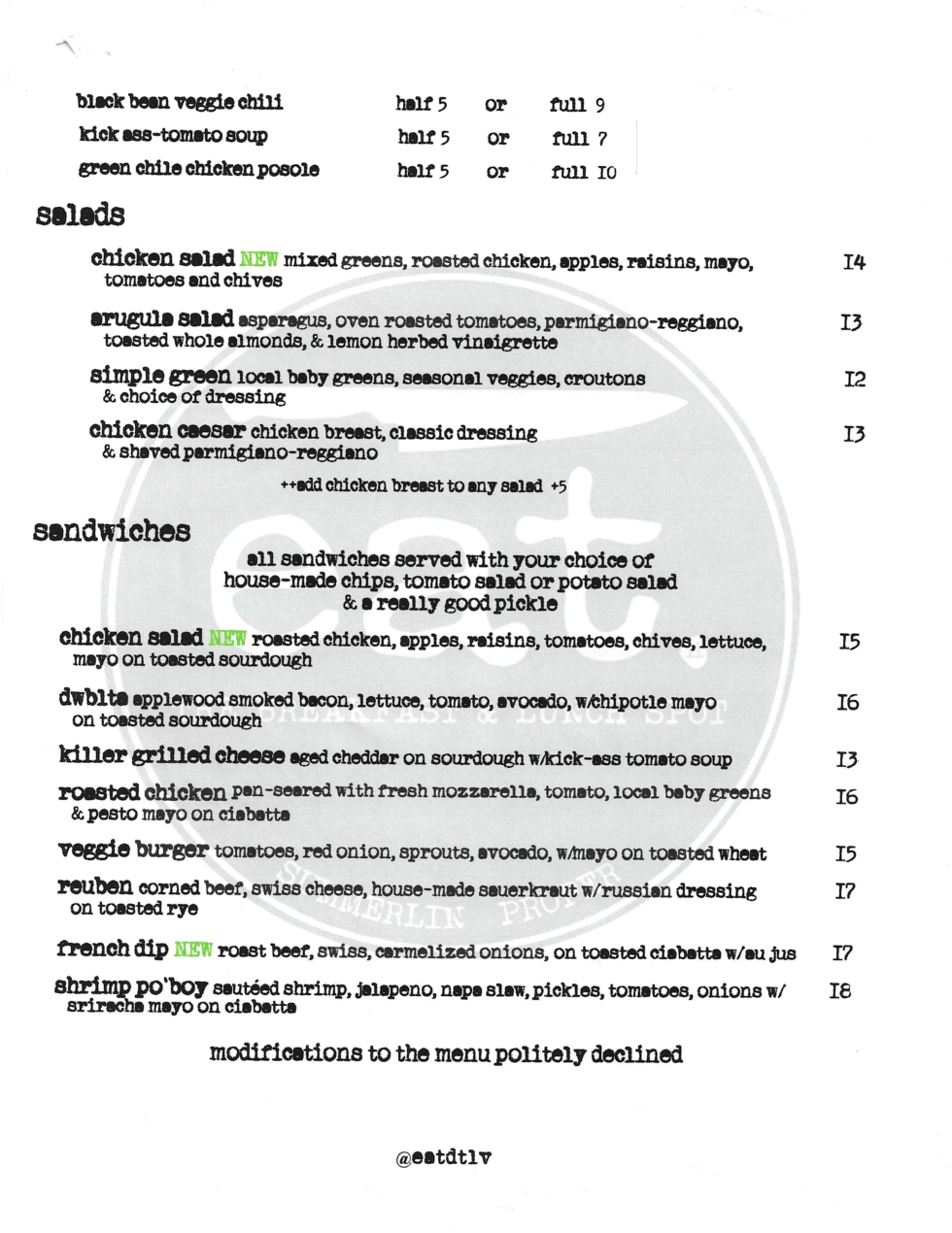 menu | eat downtown